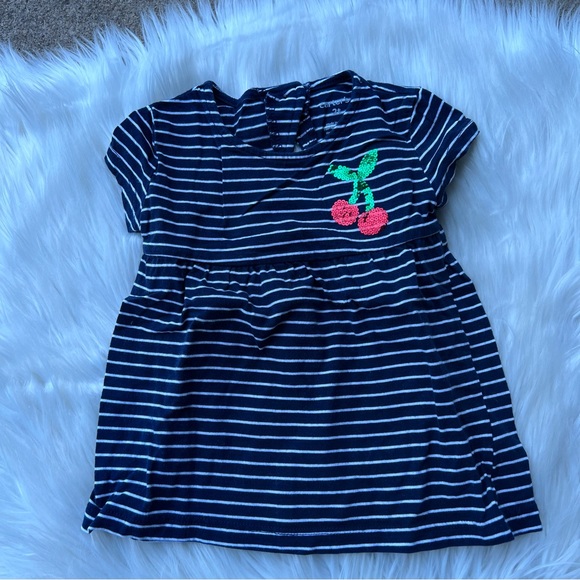 Carter's | Shirts & Tops | Carters Navy Blue And White Striped Cherry ...